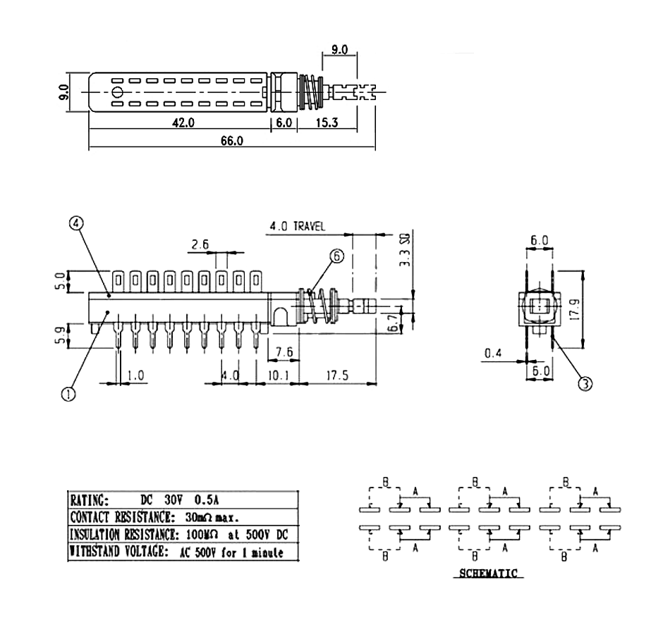 ELECLOUD 일렉클라우드 - 1Key 6C 푸쉬(Lock) 스위치 Push Switch