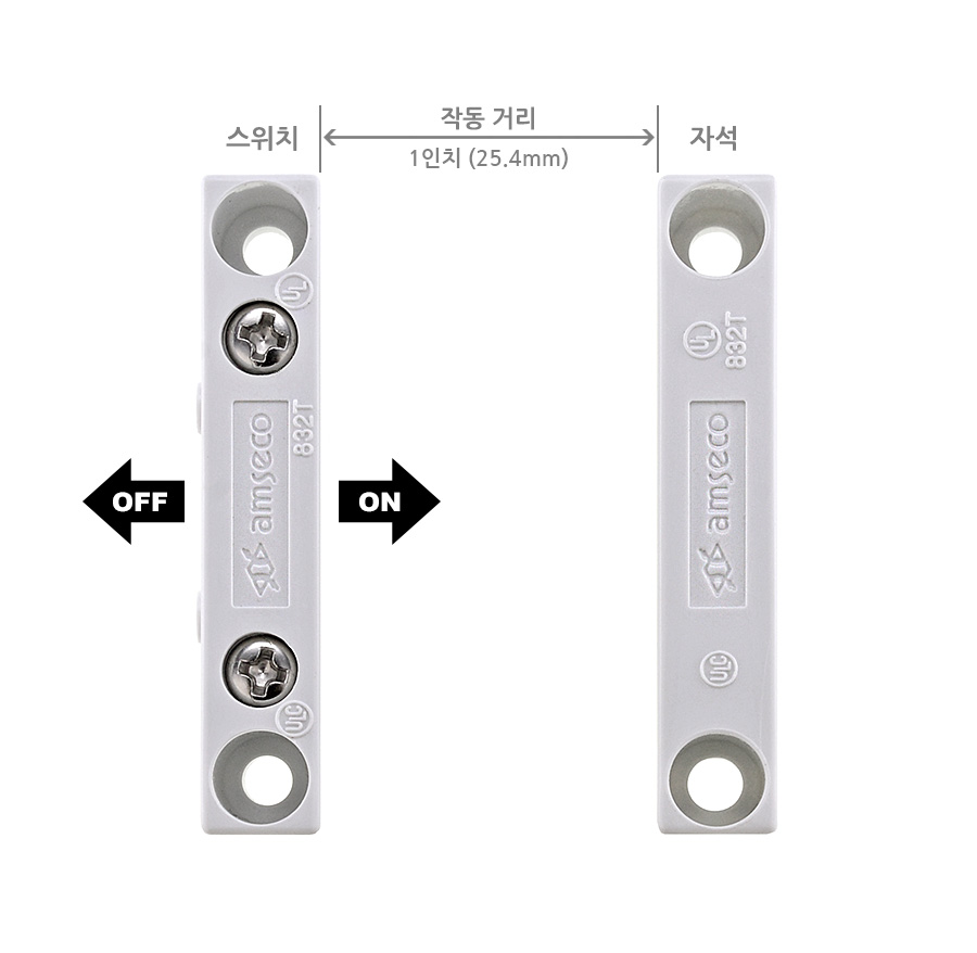 ELECLOUD 일렉클라우드 - AMS-51CV 암세코 자석스위치 DC용 마그네틱 센서 N.O(A점점) 도어스위치 AMSECO ...
