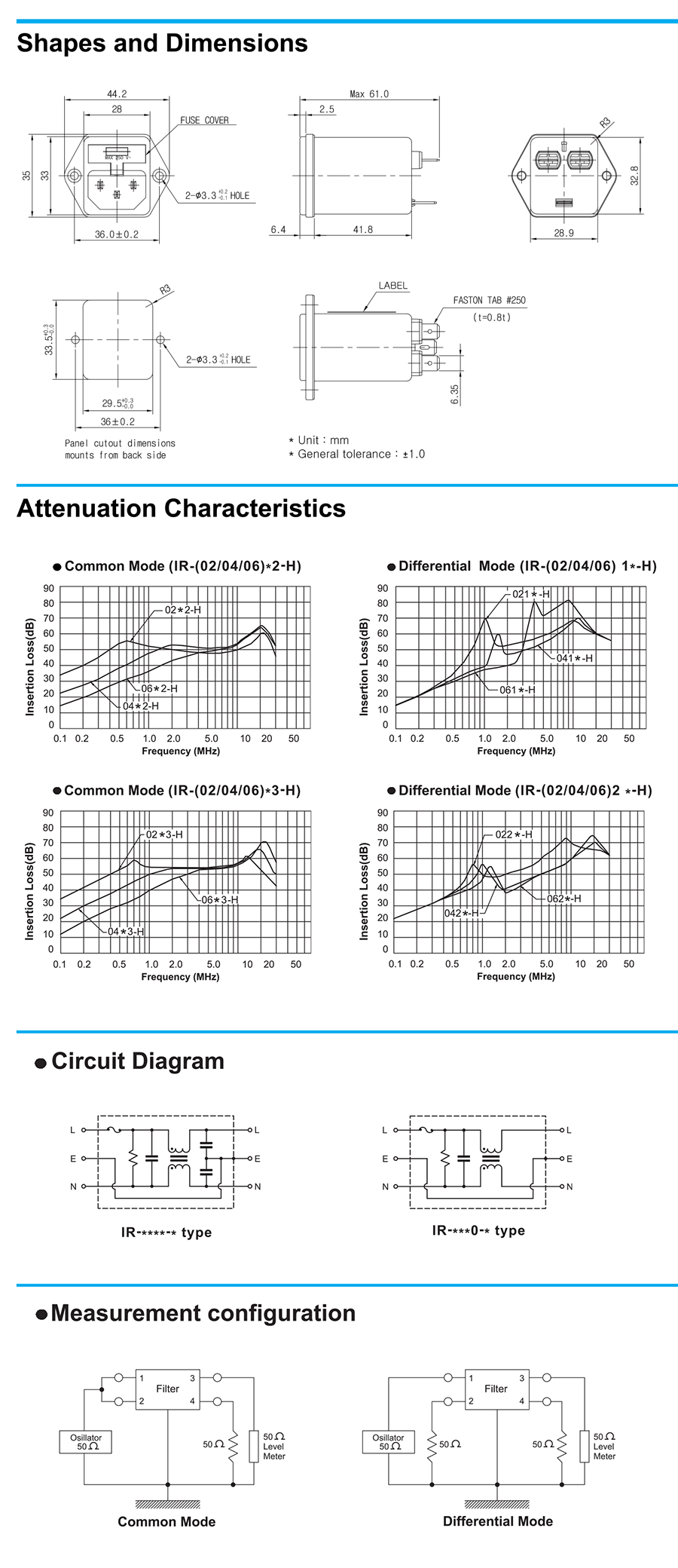 ELECLOUD 일렉클라우드 - IR-0622-H 노이즈필터 EMI/EMC필터 AC소켓+휴즈홀더 AC인렛 Noise Filter ...