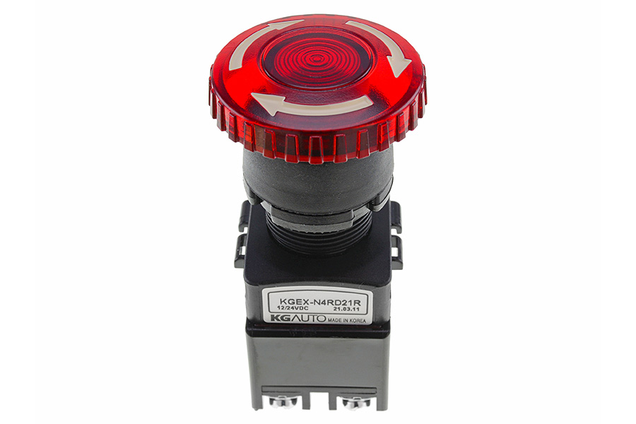 ELECLOUD 일렉클라우드 - KGEX-N4RD21 / KGEX-N4RV21 / 22파이 조광 비상정지 푸쉬록턴 리셋 스위치 KG오토 Emergency Push Lock ...